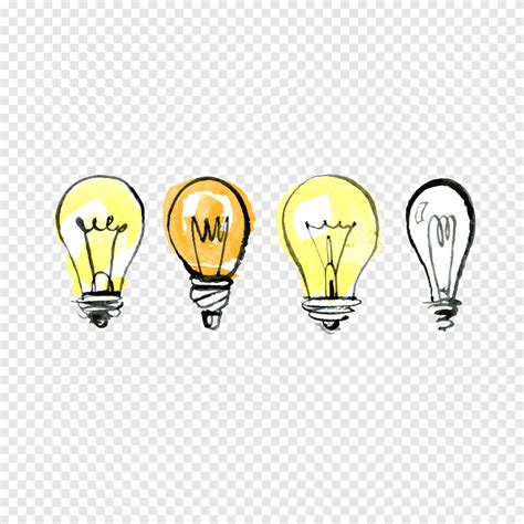 백열 전구 그림 전등 수채화 그림 페인트 램프 무료 S 화이트 무료 로고 디자인 서식 파일 Png Pngegg