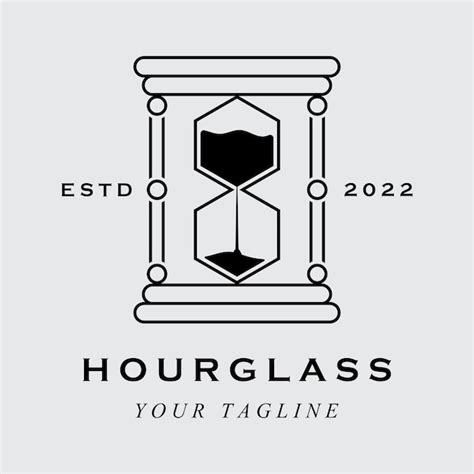 Premium Vector Vintage Hourglass Logo Vector With Slogan Template
