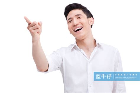 快乐的年轻男子 蓝牛仔影像 中国原创广告影像素材