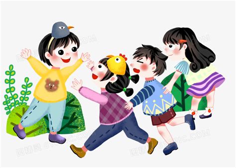 手绘插画风儿童老鹰捉小鸡场景素材图片免费下载 PNG素材 编号14nikk88g 图精灵