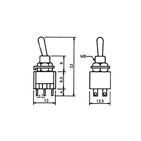 Toggle Switch 1 Stable Position On On 250vac 2a 6 Pins