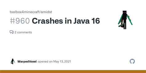 Crashes In Java 16 · Issue 960 · Toolbox4minecraftamidst · Github