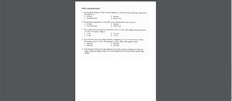 Solved POST LAB QUESTIONS Increasing The Frequency Of The Chegg