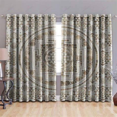 Order Sri Yantra Sri Chakra Pastel Gold Window Curtain From Brightroomy