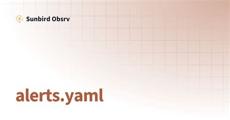 Alerts Yaml Sunbird Obsrv