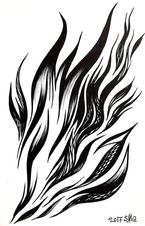 Black Flames Abstract Art Drawing By Sofia Metal Queen Abstract Art