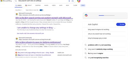 Copilot Not Loading On A Bing Search Results Page And It Is Causing Me