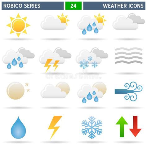 De Pictogrammen Van Het Weer Vector Illustratie Illustration Of