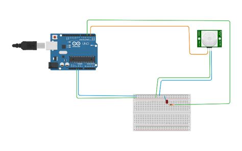 circuit design pir sensor tinkercad