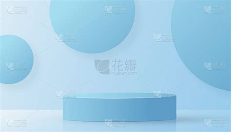 圆形讲台用漂亮而富有创意的蓝色象征舞台。