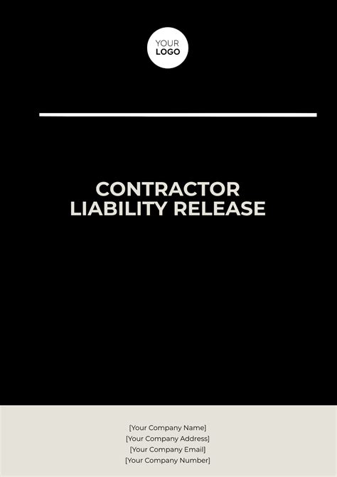 Free Contractor Liability Release Template To Edit Online