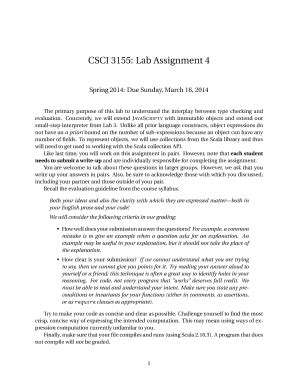 Fillable Online Cs Colorado CSCI 3155 Lab Assignment 4 Cs Colorado