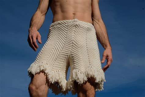 Crochet Shorts Ivory Mega Fringe L