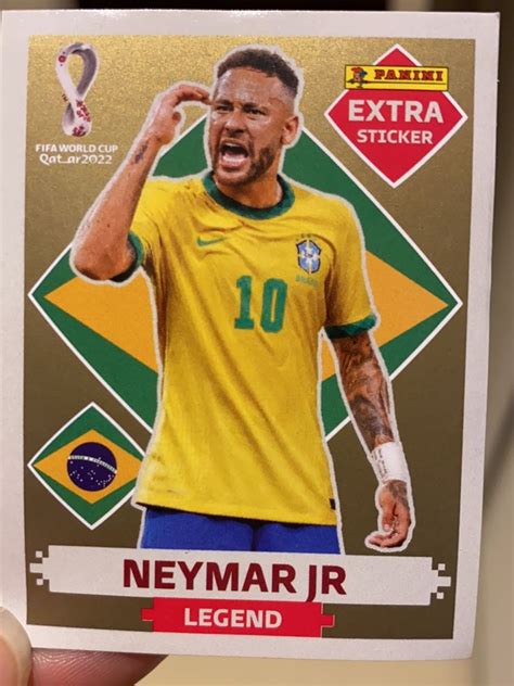 Figurinha Neymar Jr Gold Livro Album Copa Do Mundo Qatar 2022 Nunca