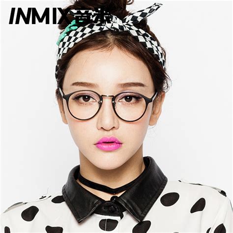 inmix眼镜旗舰店Inmix音米 黑框眼镜框 近视女款潮超轻眼睛框镜架 女非主流配眼镜 眼睛 音米 近视