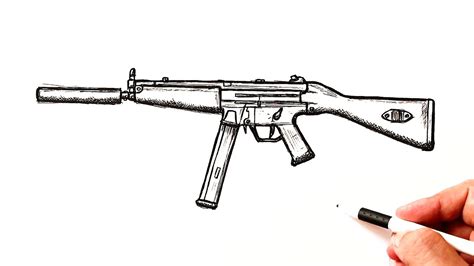 How To Draw A Mp5 Navy Youtube