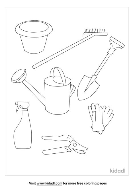Gardening Tools Colouring Sheets At Celia Morgan Blog
