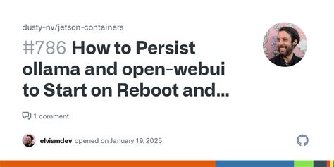 How To Persist Ollama And Open Webui To Start On Reboot And Pass