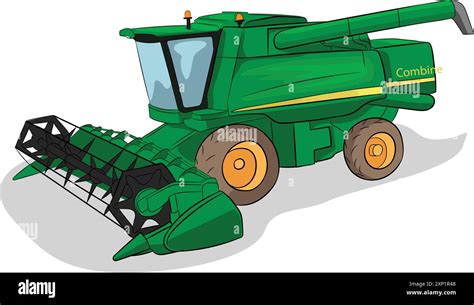 Vector Illustration Of Combine Harvester Vector Stock Vector Image