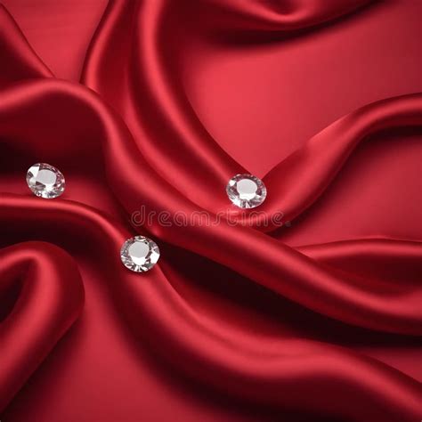 Luxurious Diamonds With Crystals And Silk Satin Fabric Texture