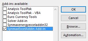 Installation SynMax Excel Add In Documentation