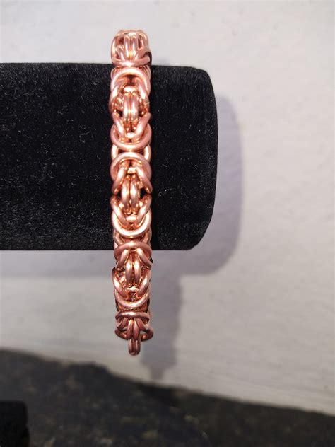 Copper Byzantine Chainmail Bracelet Handcrafted Jewelers Saw Etsy