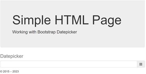 Bootstrap Date Picker Demo Code