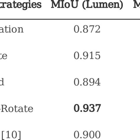 The Quantitative Performance For The Four Different Data Augmentation