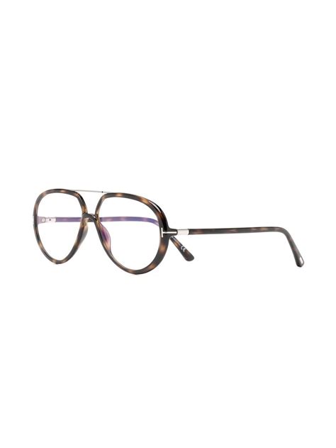 Tom Ford Eyewear Tortoiseshell Effect Pilot Frame Glasses Smart Closet