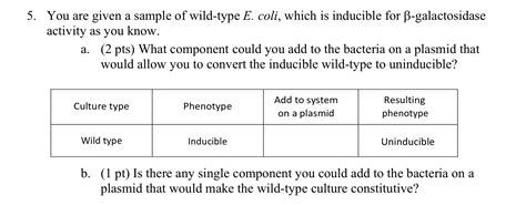 Solved You Are Given A Sample Of Wild Type E Coli Which Is