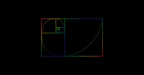 Fibonacci Spiral Rainbow Fibonacci Sticker Teepublic