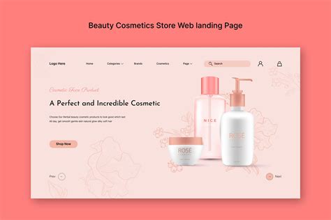 Beauty Cosmetics Store Web Landing Page Design Herba