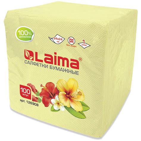 LAIMA Салфетки бумажные, 100 шт., 24х24 см. купить по цене 52₽ в ЛЭТУАЛЬ