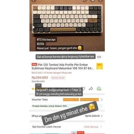 Jual Preloved Keycaps Pbt Tombol Xda Profile Pbt Ember Sublimasi Keyboard Mekanikal