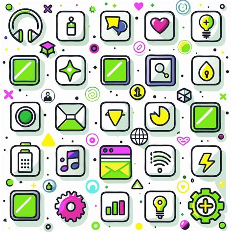 Colorful App Icons On White Background Premium Ai Generated Vector