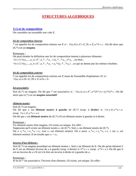 Structures algébriques