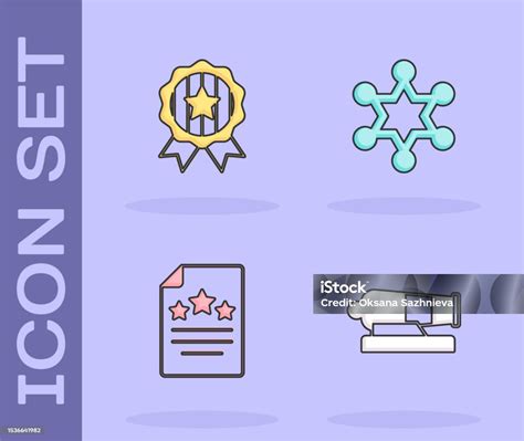 대포 별이 있는 메달 독립 선언문 및 육각형 보안관 아이콘을 설정합니다 벡터 4세기에 대한 스톡 벡터 아트 및 기타 이미지 4세기 7월 개척시대의 서부 Istock