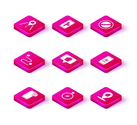 Set Infographic Of City Map Navigation Compass Route Location Map