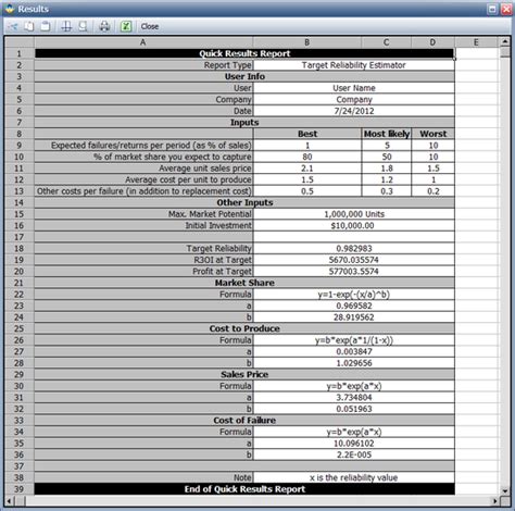 Target Reliability Tool Example Reliawiki