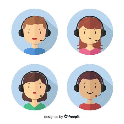 콜센터 아바타 샘플 무료 벡터