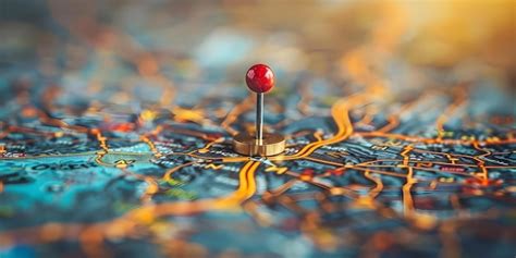 Compass Pin Marks Location On World Map With Magnetic Precision And