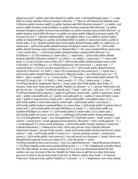 Import Java Util Public Class Mylinkedlist Public Static Void Pdf