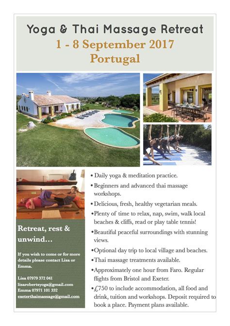 Portugal Yoga Retreat 2017 Estuary Clinic Topsham Exeter