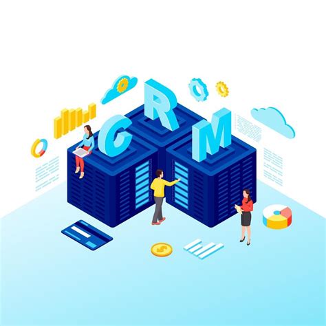 Crm Servers Isometric Vector Illustration Customer Relationship