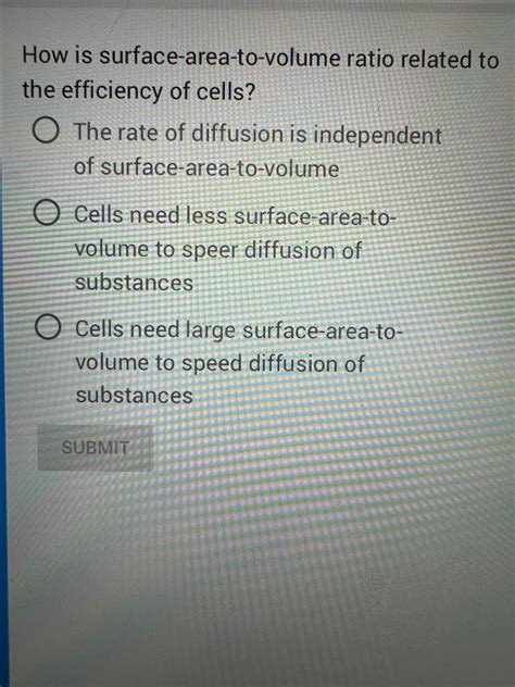 Solved How Is Surface Area To Volume Ratio Related To The