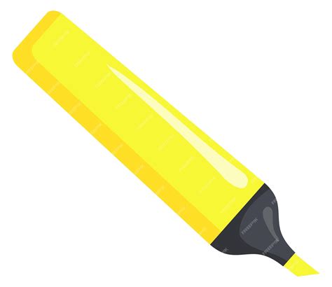 Premium Vector Text Highlighter Cartoon Icon Yellow Marker Tool