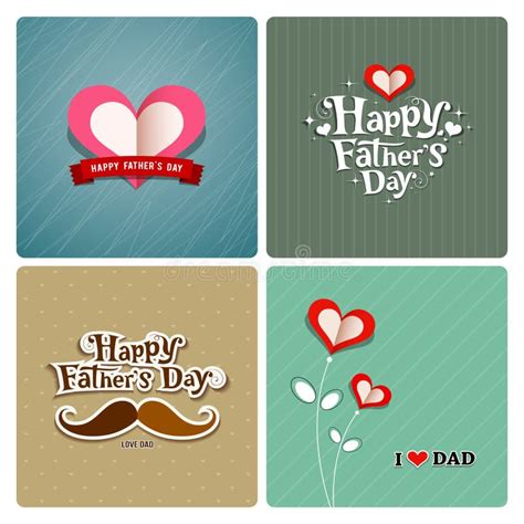 We Love You Dad Happy Fathers Day Card Stock Vector Illustration Of