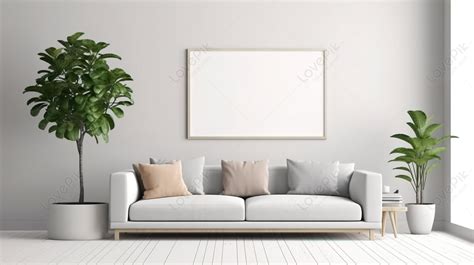 회색 소파 테이블 식물이 있는 미니멀리스트 방 캔버스 사진 모형의 3d 렌더링 3d 식물 배경 리스 배경 식물 사진 배경 이미지 Hd 3d 식물 리스 식물