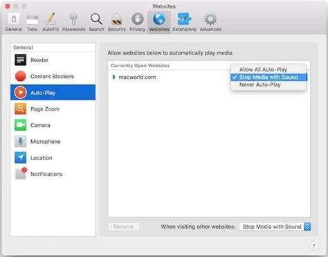 how to stop autoplay videos in safari 11 macworld