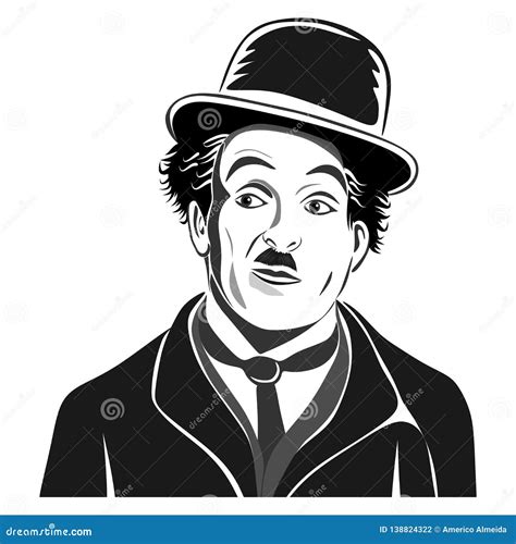 Portrait Of Charlie Chaplin Cartoon Vector 66799827